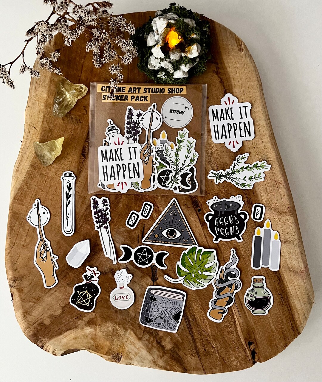 GRAY WITCH sticker Pack Bullet Journal Witchy Stickers, Cute BUJO ...