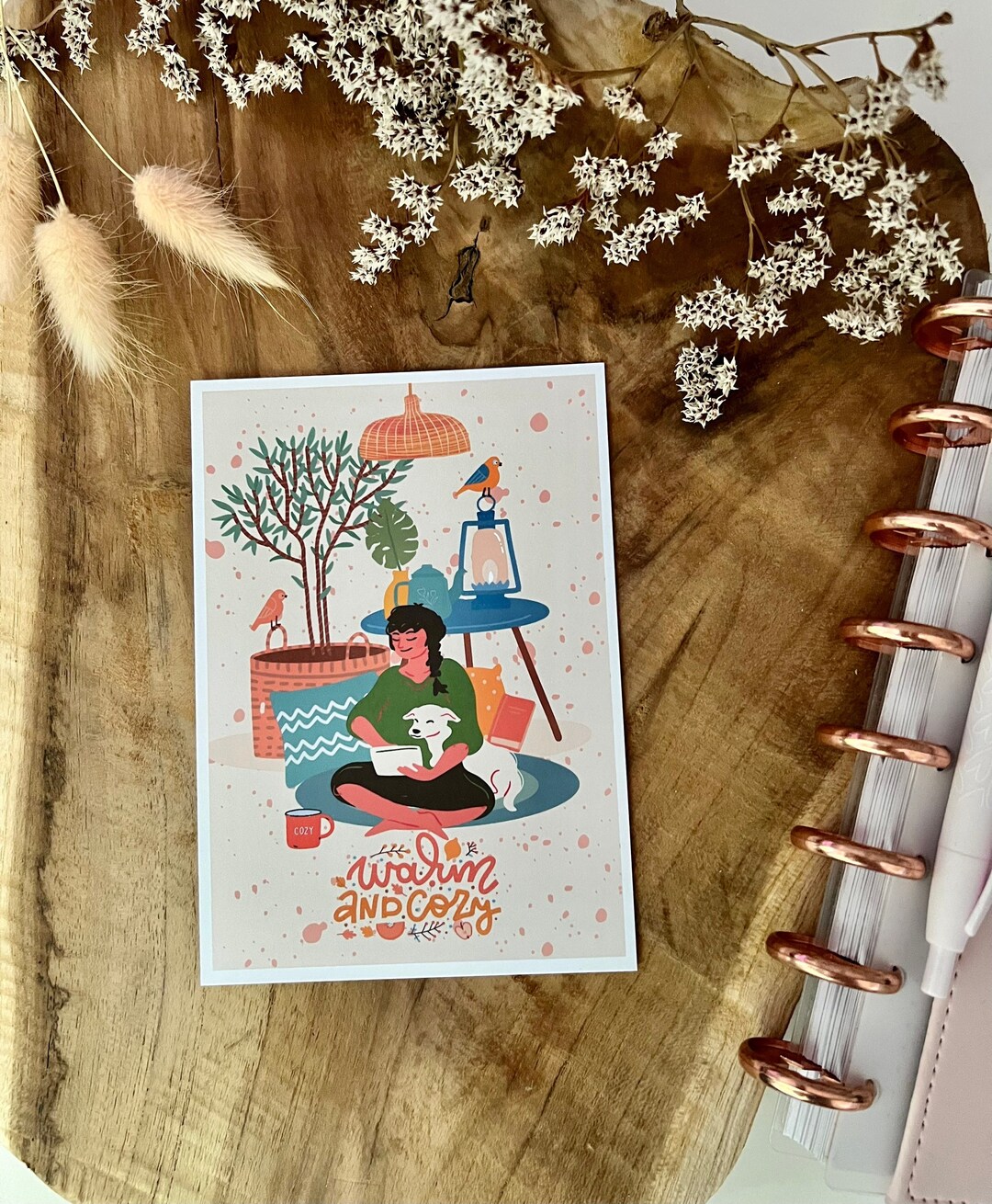 POSTAL Cálido y acogedor Postales, Mini impresiones, Arte de pared ...