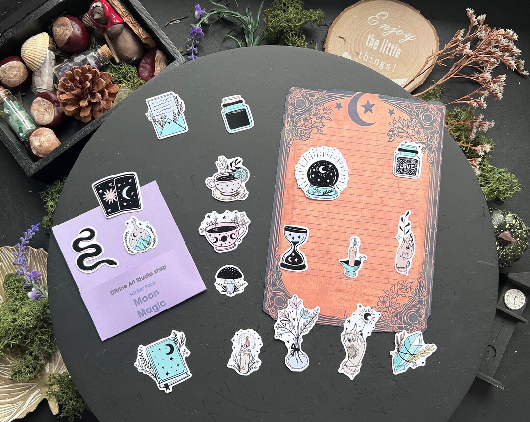 MOON MAGIC sticker Pack Bullet Journal Witchy Stickers, Cute BUJO ...