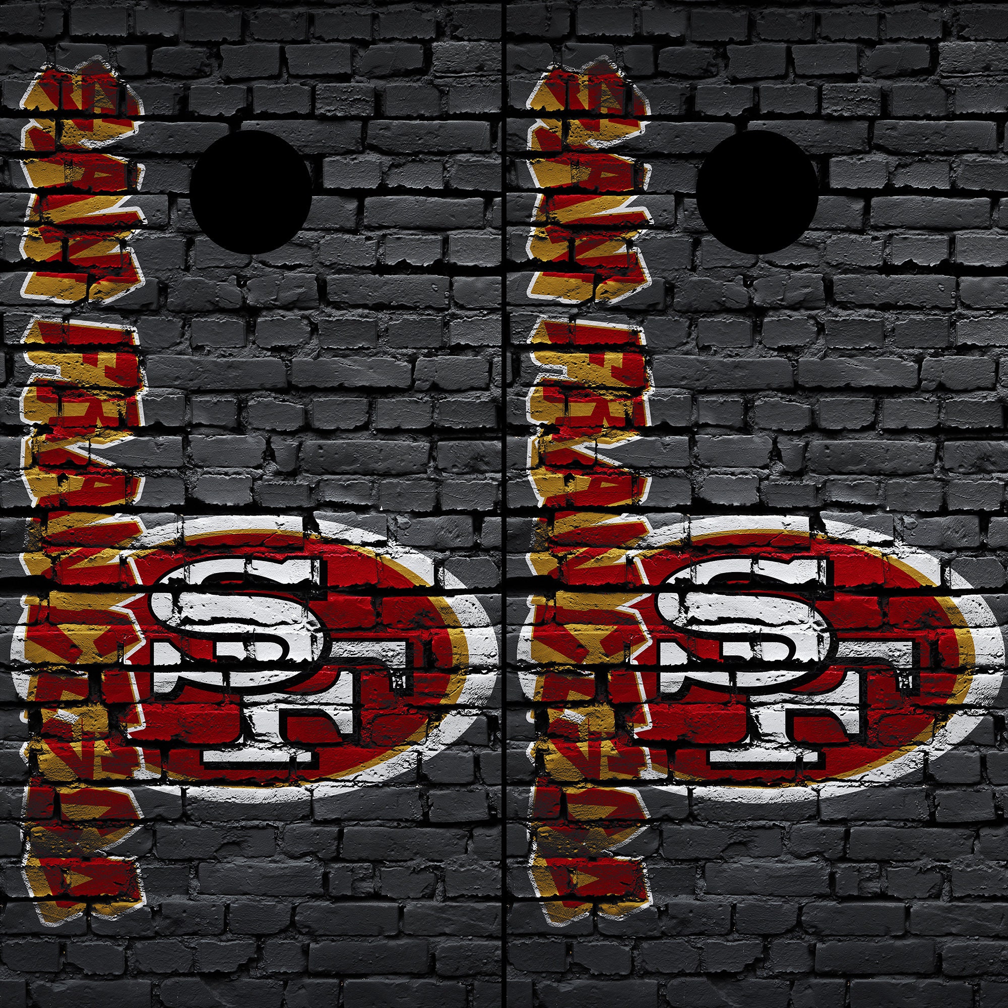 San Francisco 49ers Laminated Cornhole Wrap Graffiti Brick | Etsy