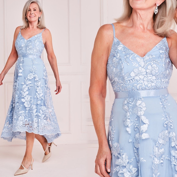 Dusty Blue Mother of the Bride Dress - Etsy UK