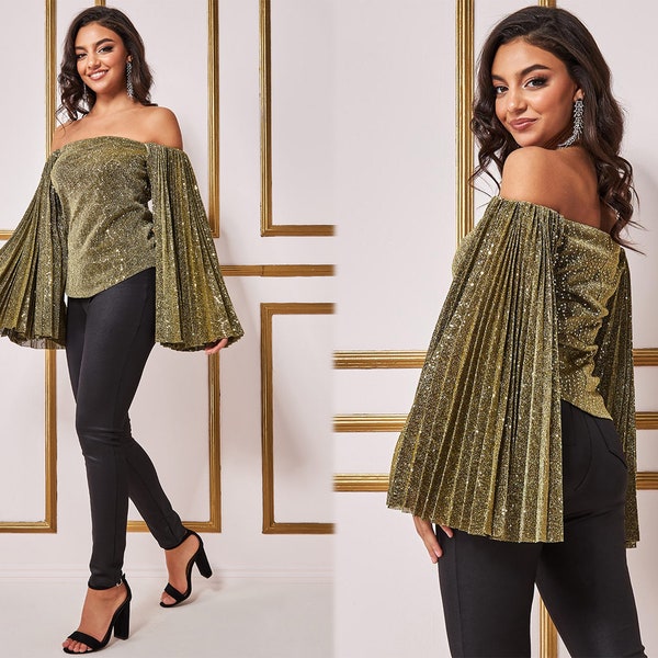 Gold Sequin Top - Etsy