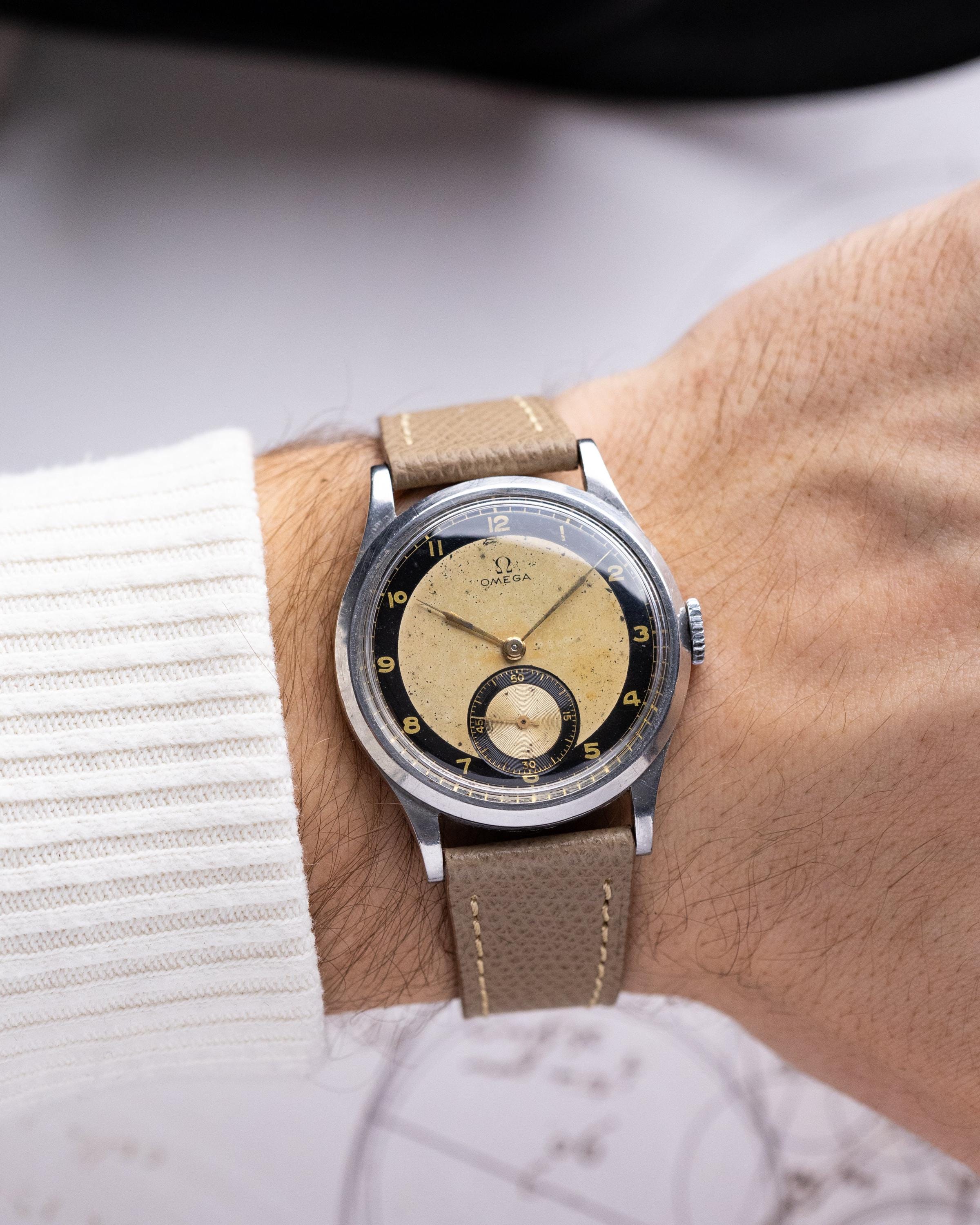 Vintage Omega Bullseye Watch, Two-tone Dial, Oversized 37mm Case - Etsy