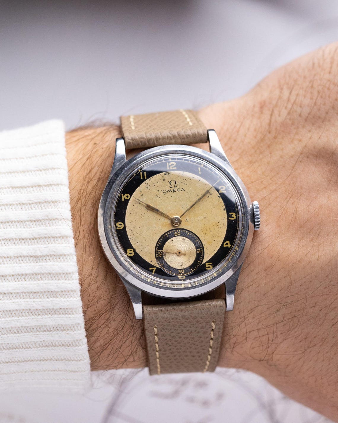 Vintage Omega Bullseye Watch, Two-tone Dial, Oversized 37mm Case - Etsy