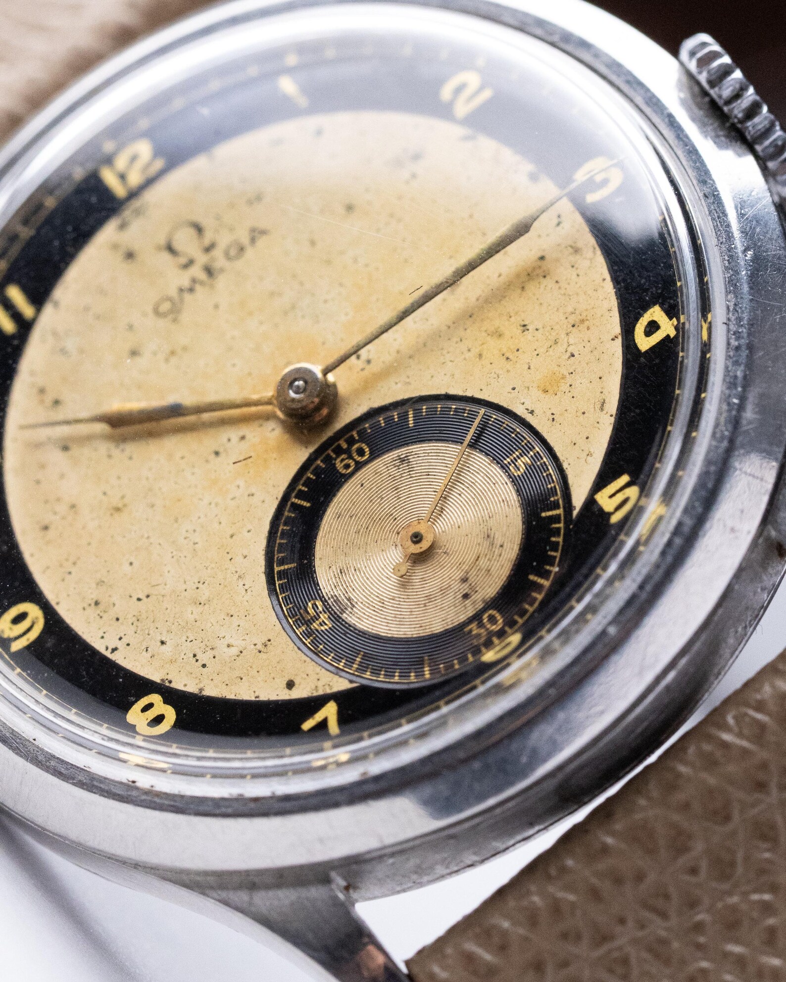 Vintage Omega Bullseye Watch, Two-tone Dial, Oversized 37mm Case - Etsy
