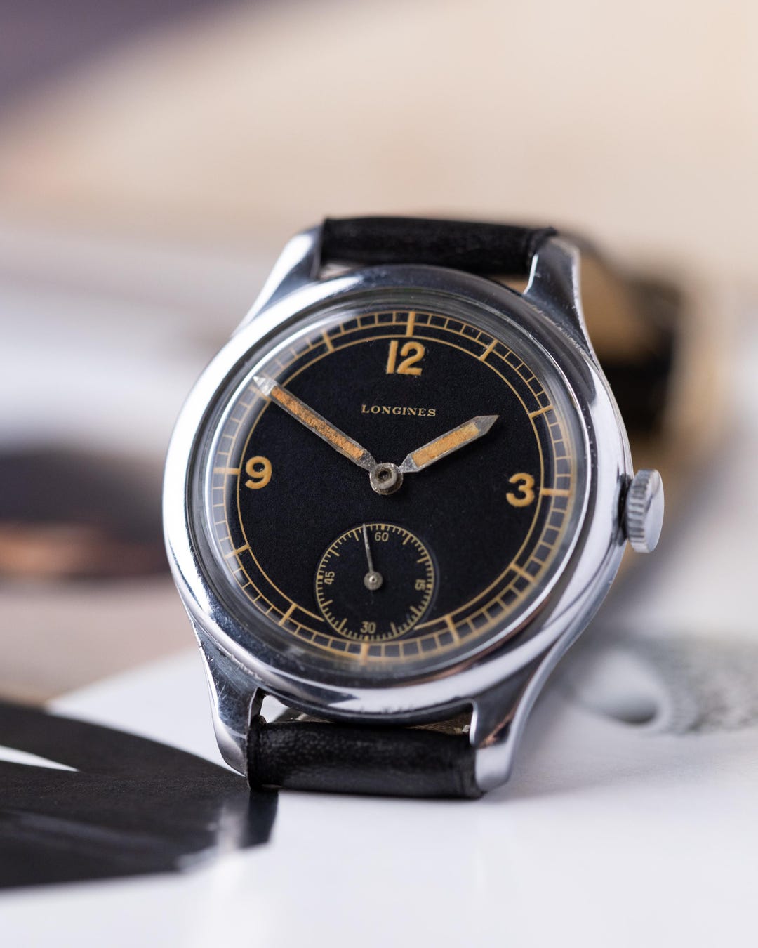 Vintage Watch Longines Calatrava, Cal. 1268Z, Black Gilded Dial ...