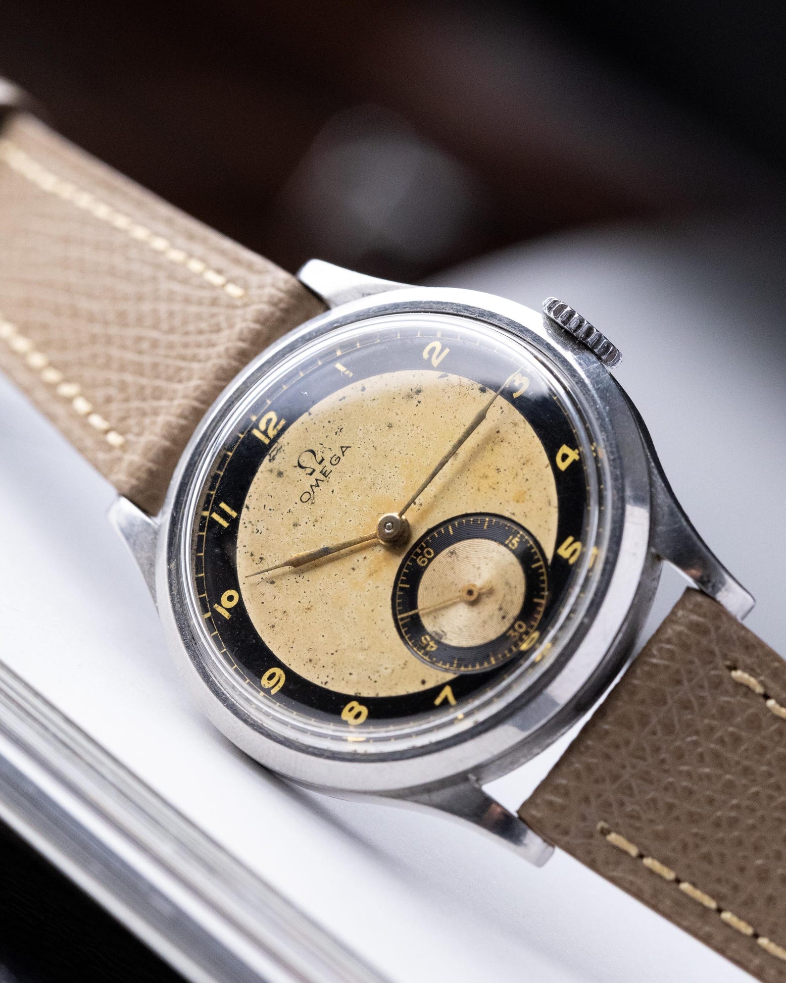 Vintage Omega Bullseye Watch, Two-tone Dial, Oversized 37mm Case - Etsy