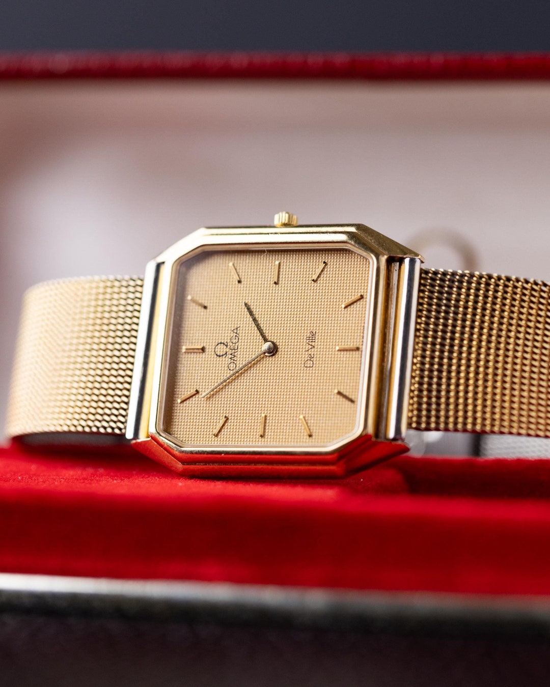 Rare Watch Omega De Ville, Square Tank From 1980, Quartz Vintage Swiss ...