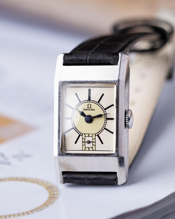 Rare watch Omega Steel Tank from 1940s, Art Deco Styl… - Gem