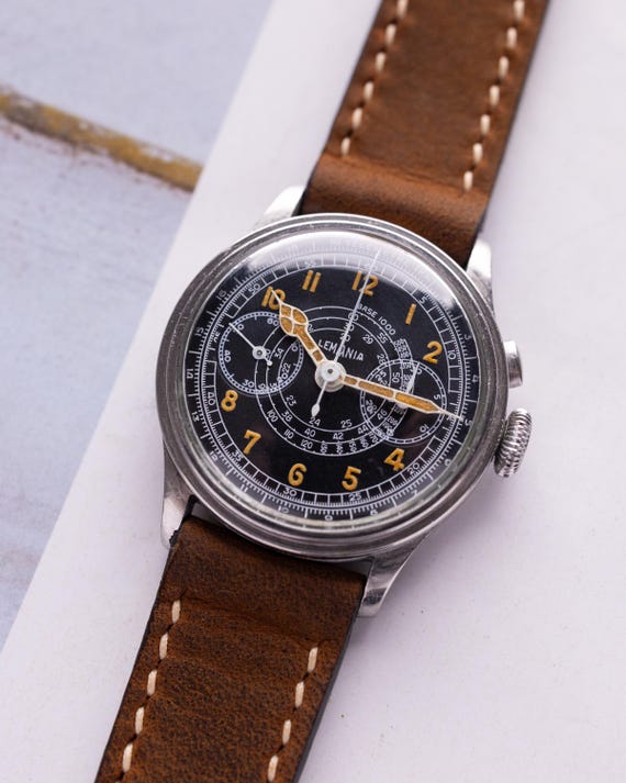 Rare watch Lemania Monopusher, Chronograph Cal. 15TL/… - Gem
