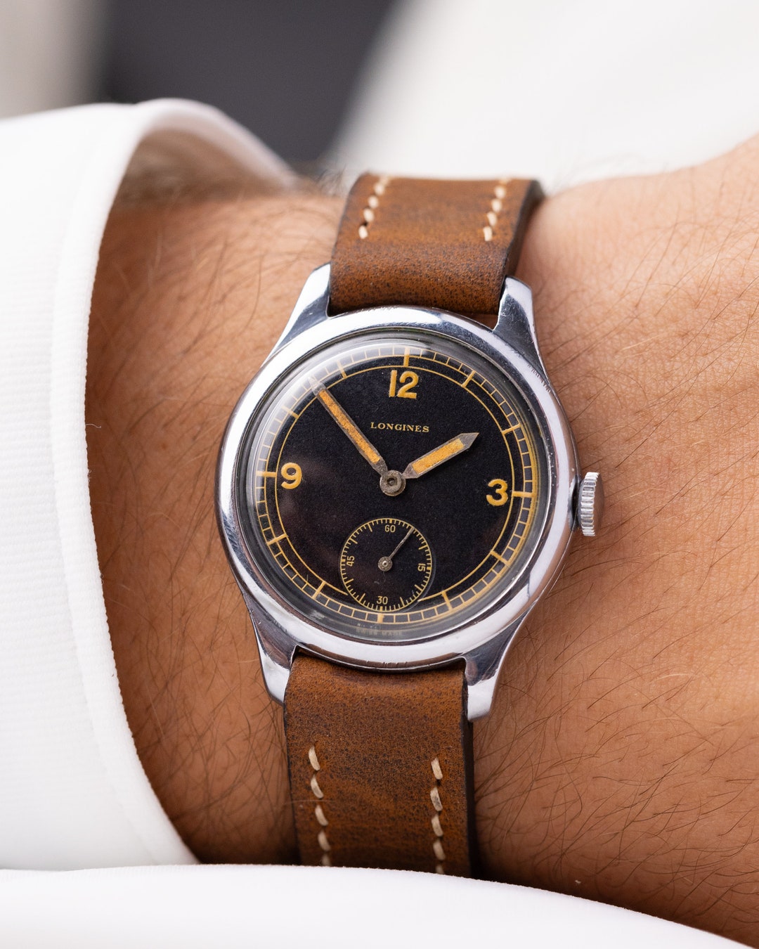 Vintage Watch Longines Calatrava, Cal. 1268Z, Black Sector Dial ...
