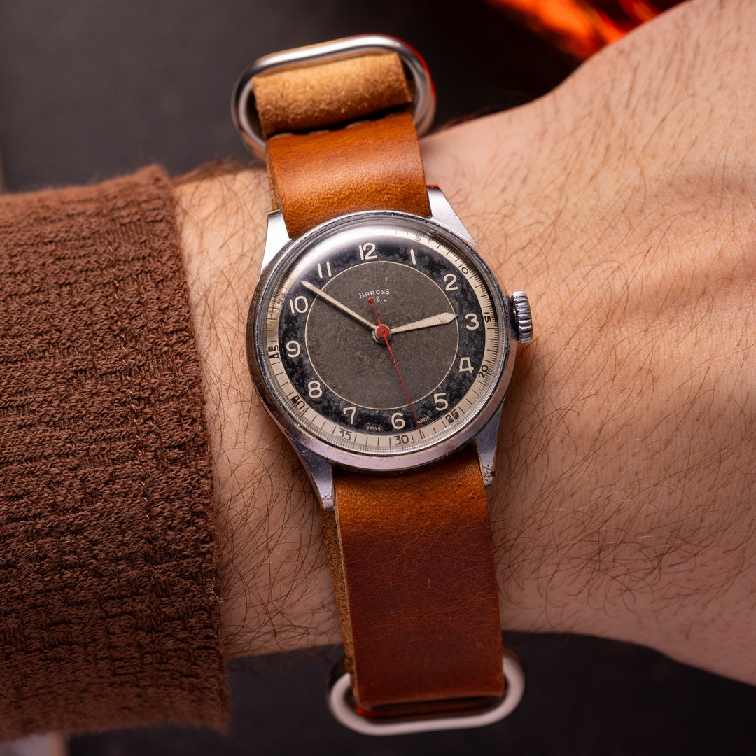 Vintage Swiss Military Baross SZ Watch, Mens WW2 Watch, Rare Antique ...
