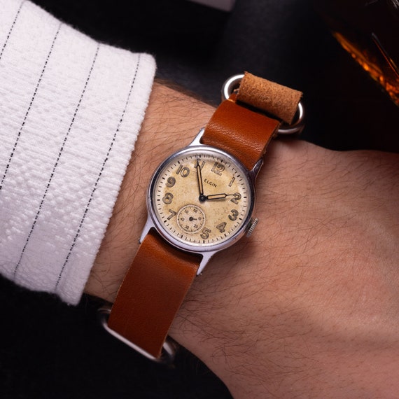 Rare vintage WW2 watch Elgin, USA Army watch, Mens Am… - Gem