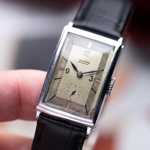 Vintage Watch Tissot Tank, Two-tone Sector Dial, Art Deco Style ...