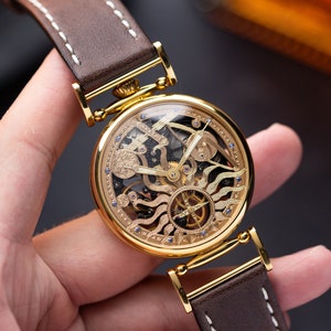 Mens Watch Molnija Skeleton Space, Moon Vintage Watch, Large Watch ...