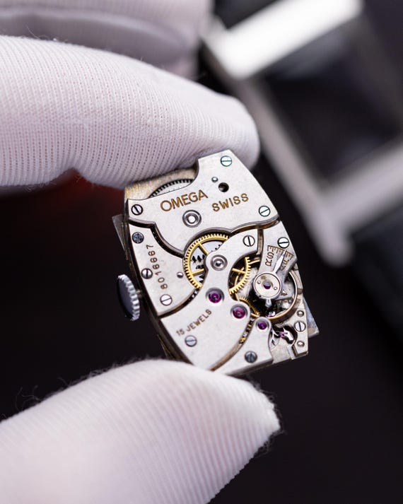 Rare watch Omega Steel Tank from 1940s, Art Deco Styl… - Gem