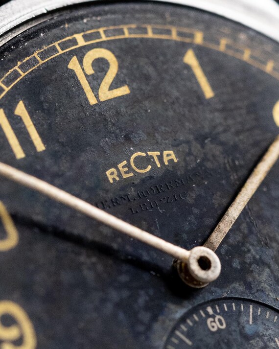 Vintage Steel Recta Oversize 35 mm, Rare WW2 watch, S… - Gem