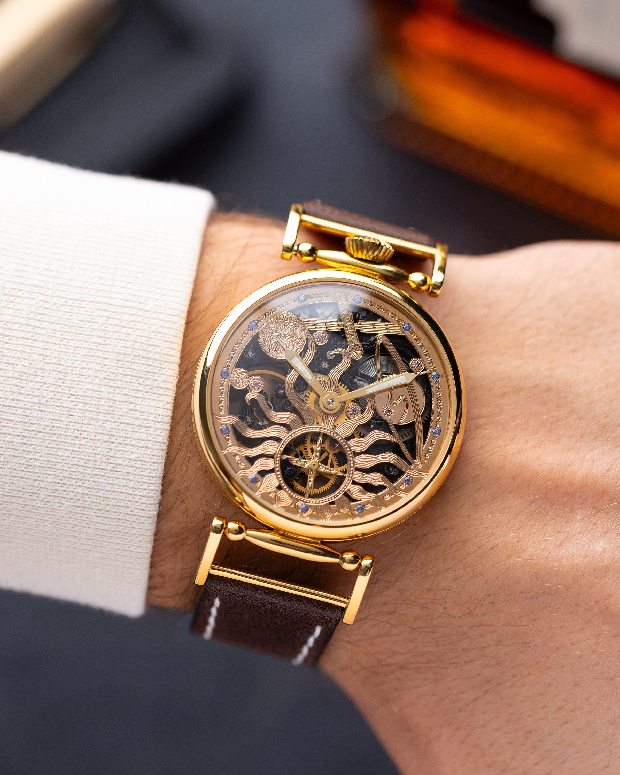 Mens Watch Molnija Skeleton Space, Moon Vintage Watch, Large Watch ...