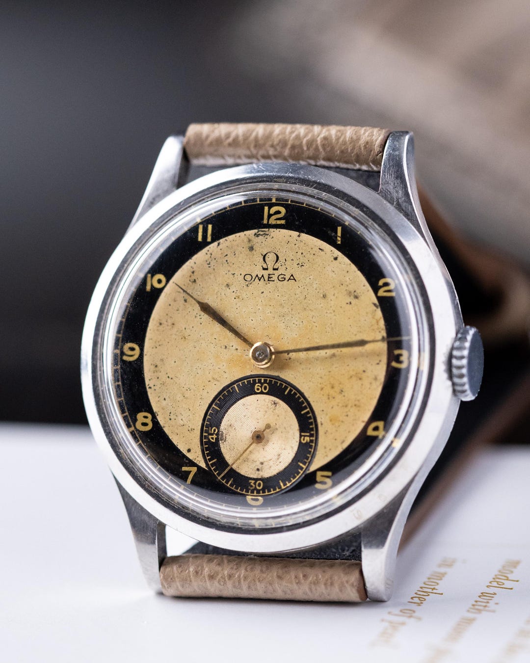Vintage Omega Bullseye Watch, Two-tone Dial, Oversized 37mm Case - Etsy