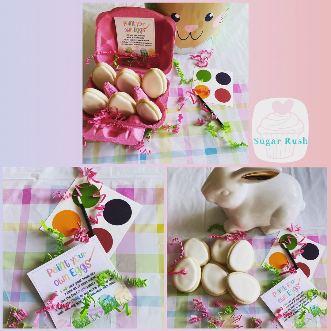 PYO Cookie/ Easter Cookies/ Paint Your Own Cookie/mini Eggs Cookies - Etsy