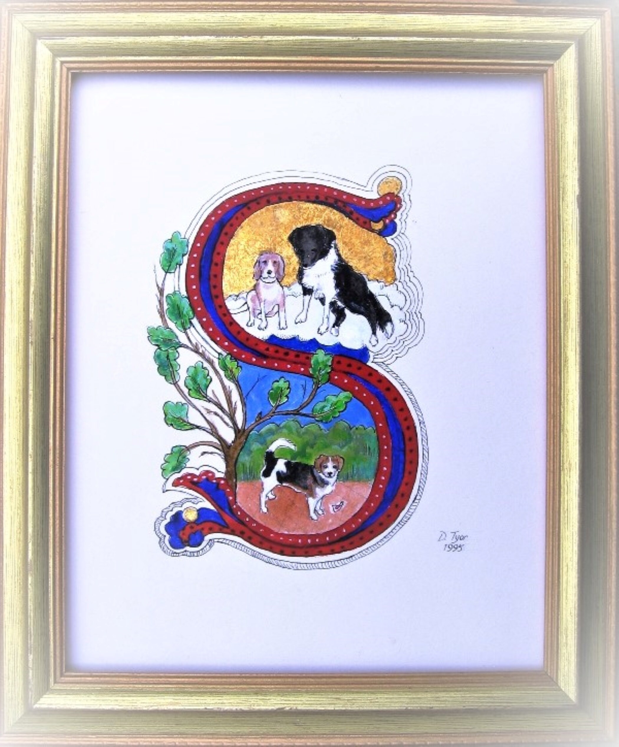 In Memoriam hand-painted, Framed Illuminated Miniature Letter by Rich ...