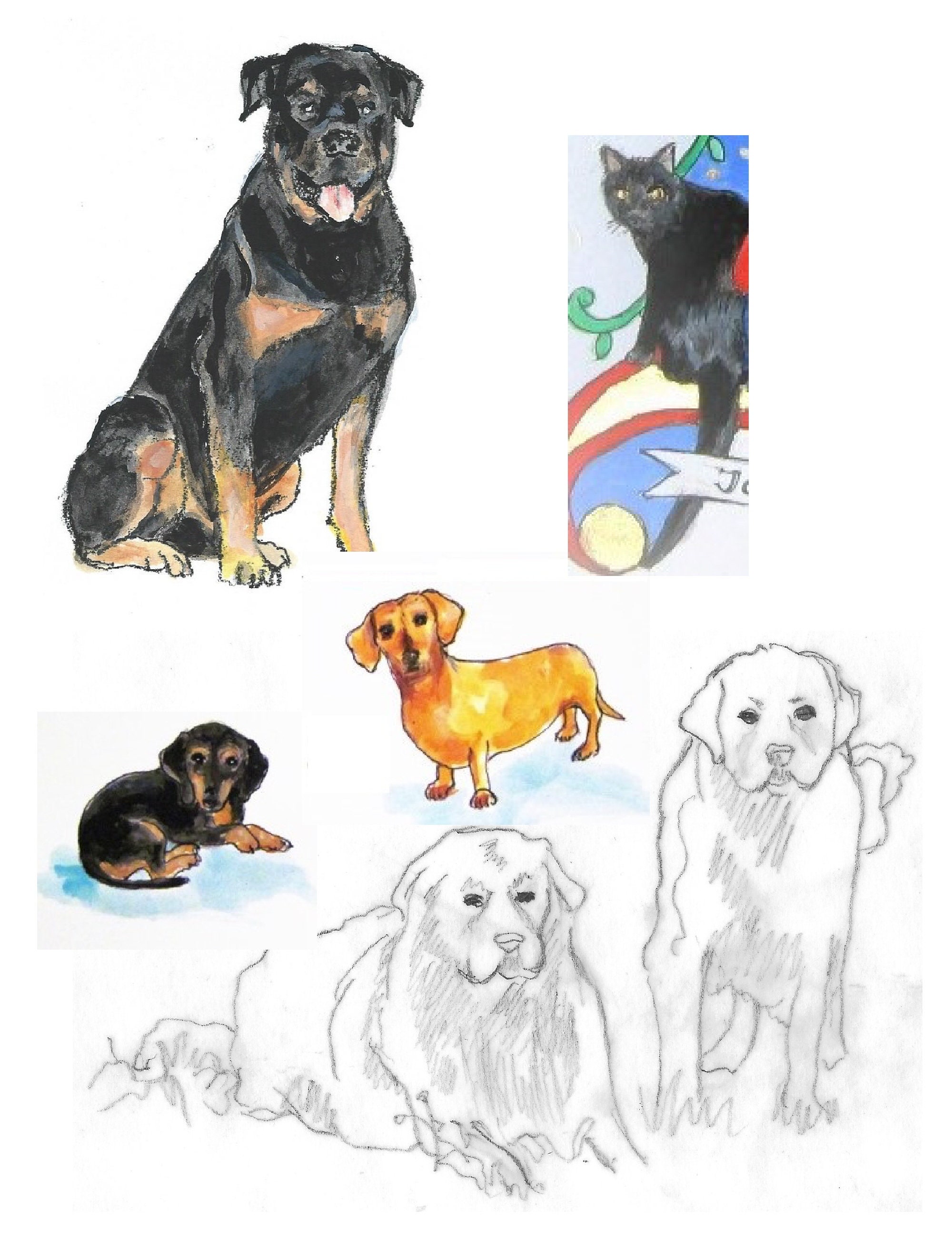 Lots and Lots of Pets- Hand-painted, Framed Illuminated Miniature ...