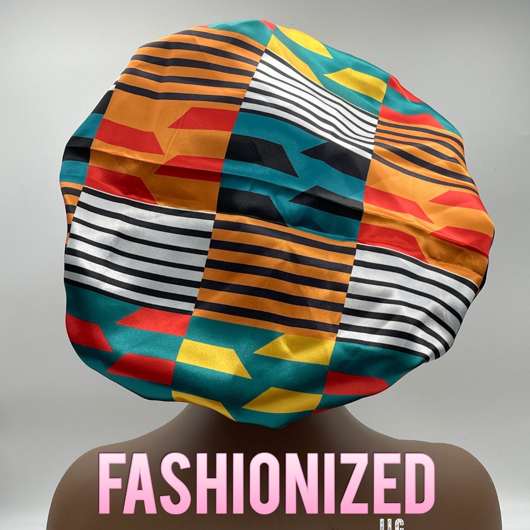 Reversible African Satin Bonnet - Etsy
