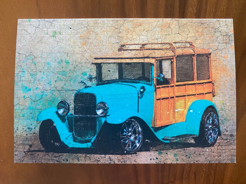 Classic Cars Greeting Cards - Set of 4 Unique Cards With Envelopes, 4 ...