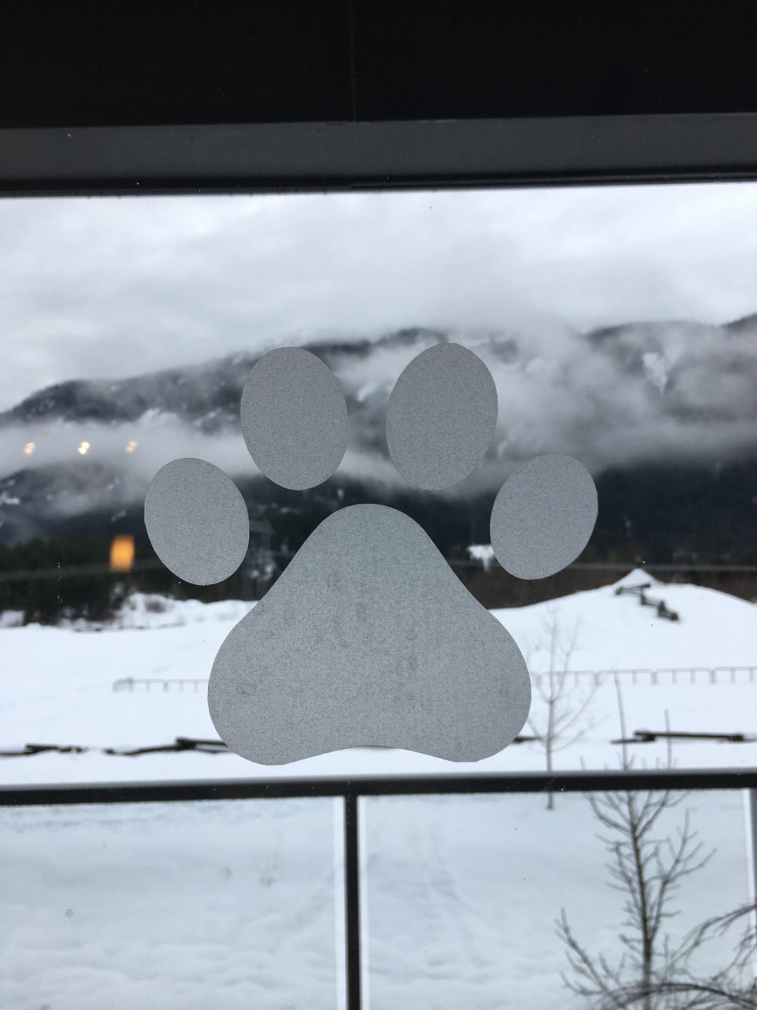 Dog Paw Print Etched Glass Window Decals, Bird Collision Prevention (3 ...