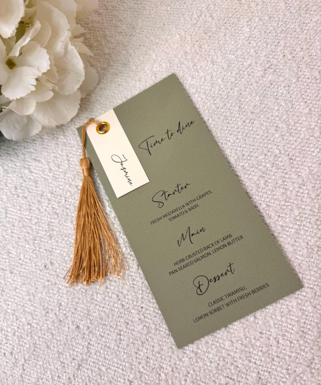 Wedding Menu With Place Name, Rustic Menu With Tassel, Luxury Menu ...