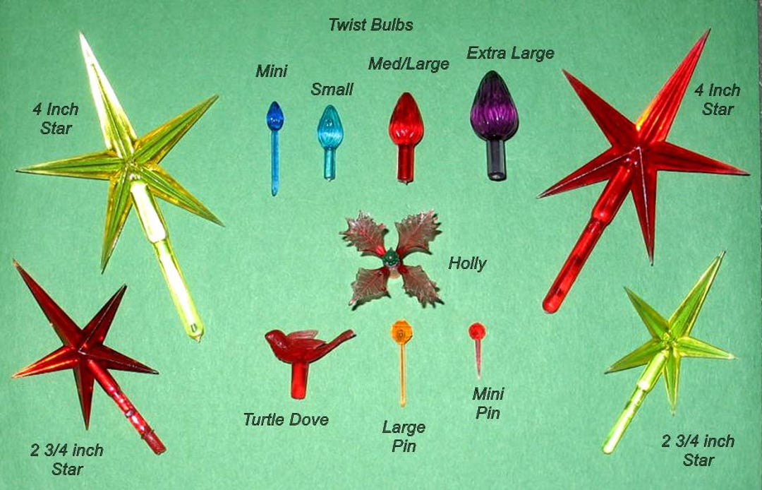 Ceramic Christmas Tree Twist Light Bulbs Small, Med/large, Extra Large ...
