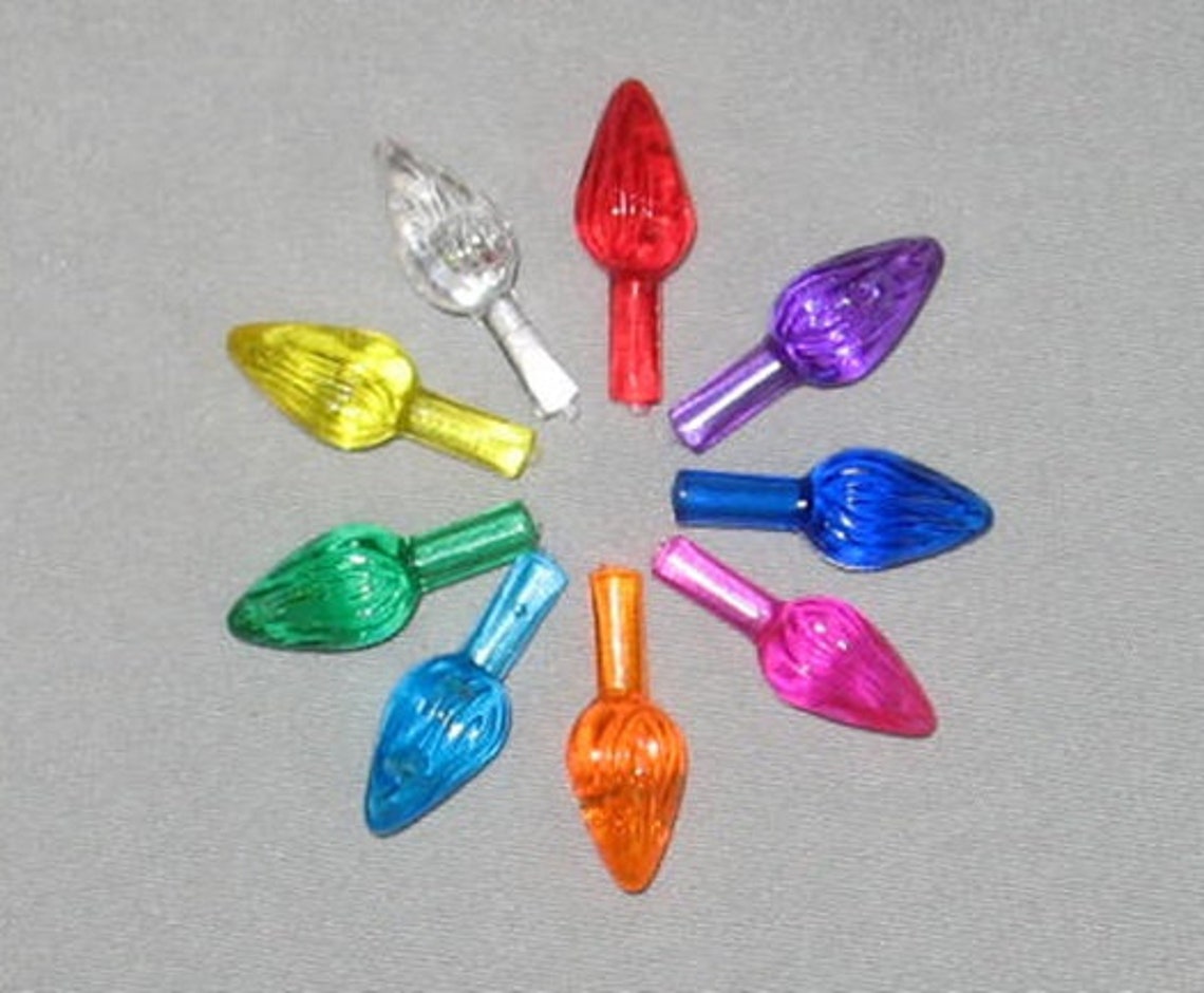 9 Med/large Twist Lights Bulbs for Vintage Ceramic Christmas Tree, W/9 ...