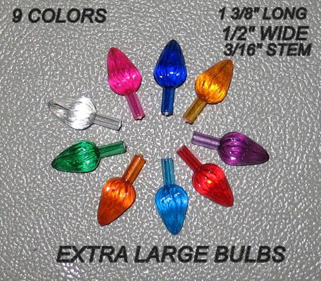 9 EXTRA LARGE Twist Lights Bulbs for Ceramic Christmas Tree, W/9 Colors ...