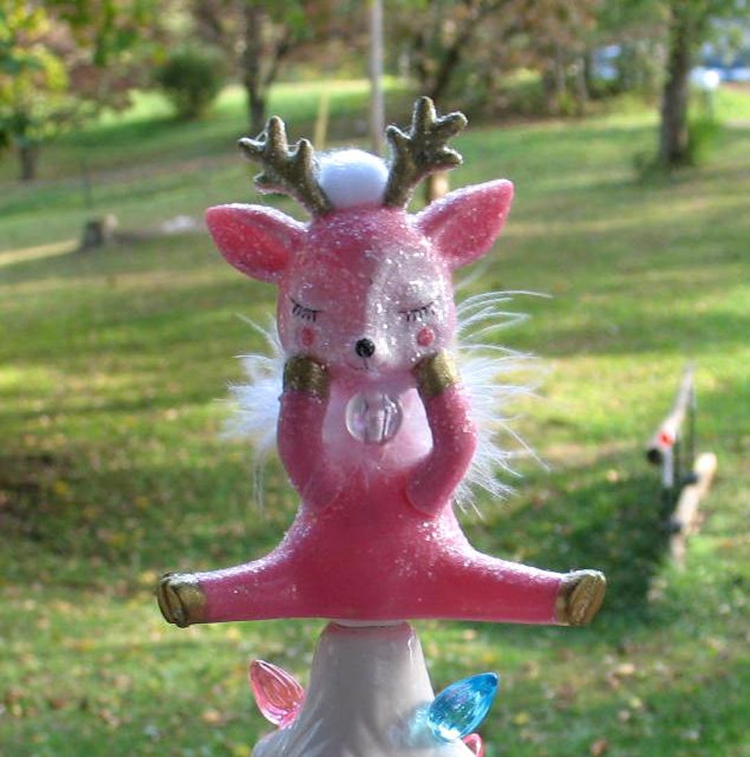 Specialty Tree Topper PINK RAINDEER for Medium to Large Ceramic ...