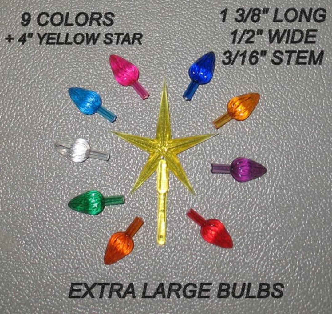 9 EXTRA LARGE Twist Lights Bulbs for Ceramic Christmas Tree, W/9 Colors ...