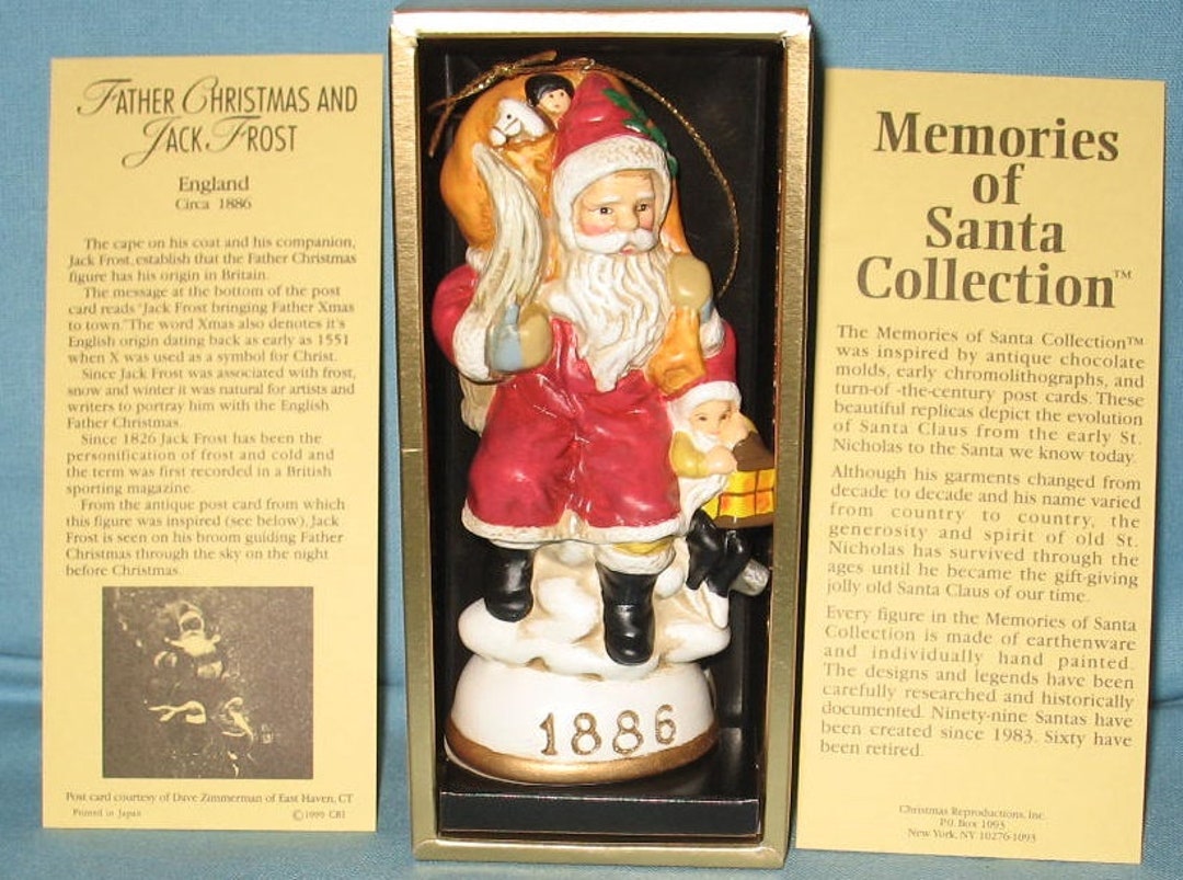 Vtg Memories of Santa Christmas Ornaments in Box, 1886 Father Christmas ...
