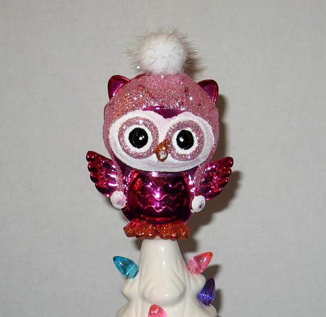 Specialty Tree Topper Pink Owl for Medium to Large Ceramic Christmas ...