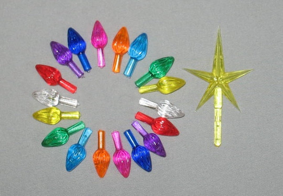 18 Med/large Twist Lights Bulbs for Ceramic Christmas Tree 9 Colors ...