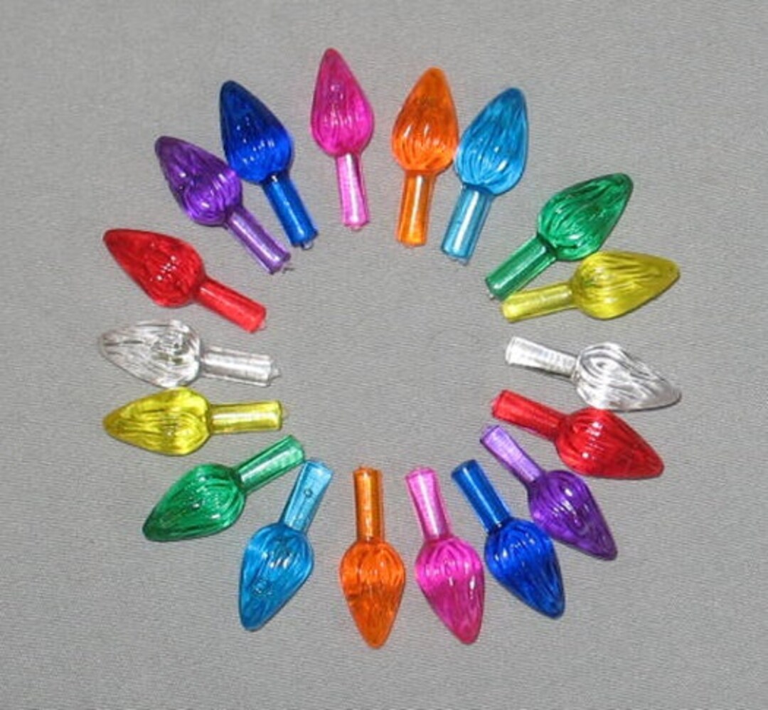 18 Med/large Twist Lights Bulbs for Vintage Ceramic Christmas Tree, W/9 ...