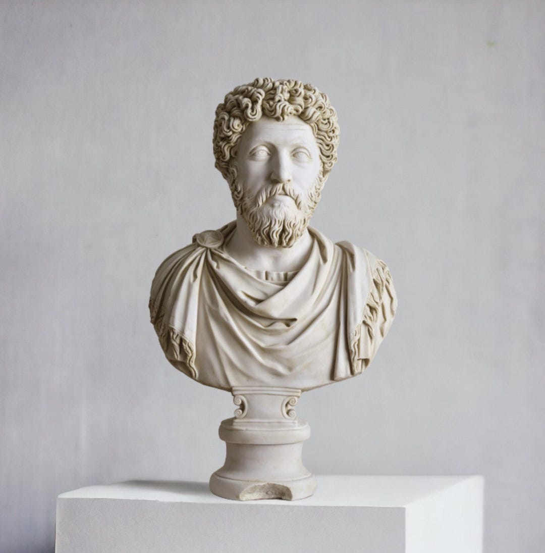 Marcus Aurelius Stoic Bust Statue – Meditations Author Home Decor ...