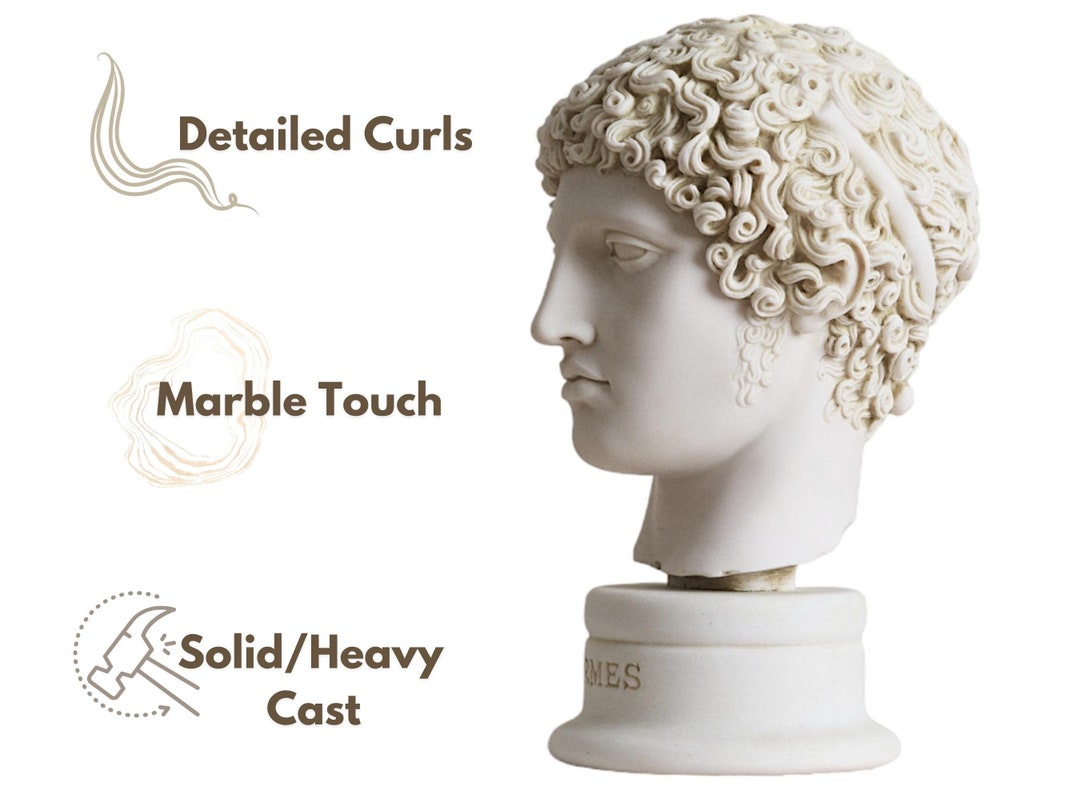 Hermes Greek God Marble Bust Handcrafted Sculpture Mythological Art for ...