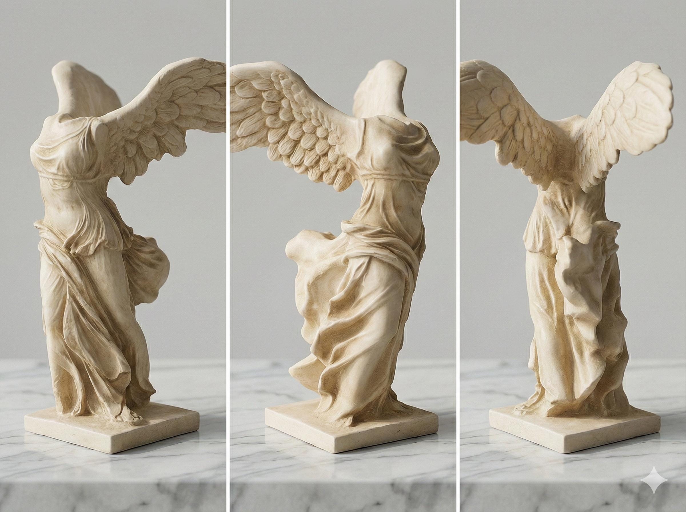 Greek Statue: Winged Nike of Samothrace - Marble Dust Goddess Sculpture ...