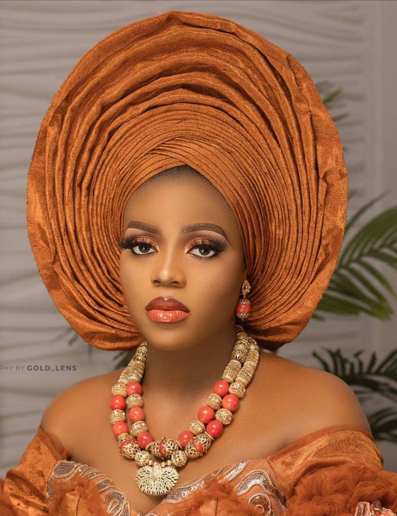 African Headwrap, Autogele, Pre-tied Gele, Nigerian Headwrap, Ready to ...