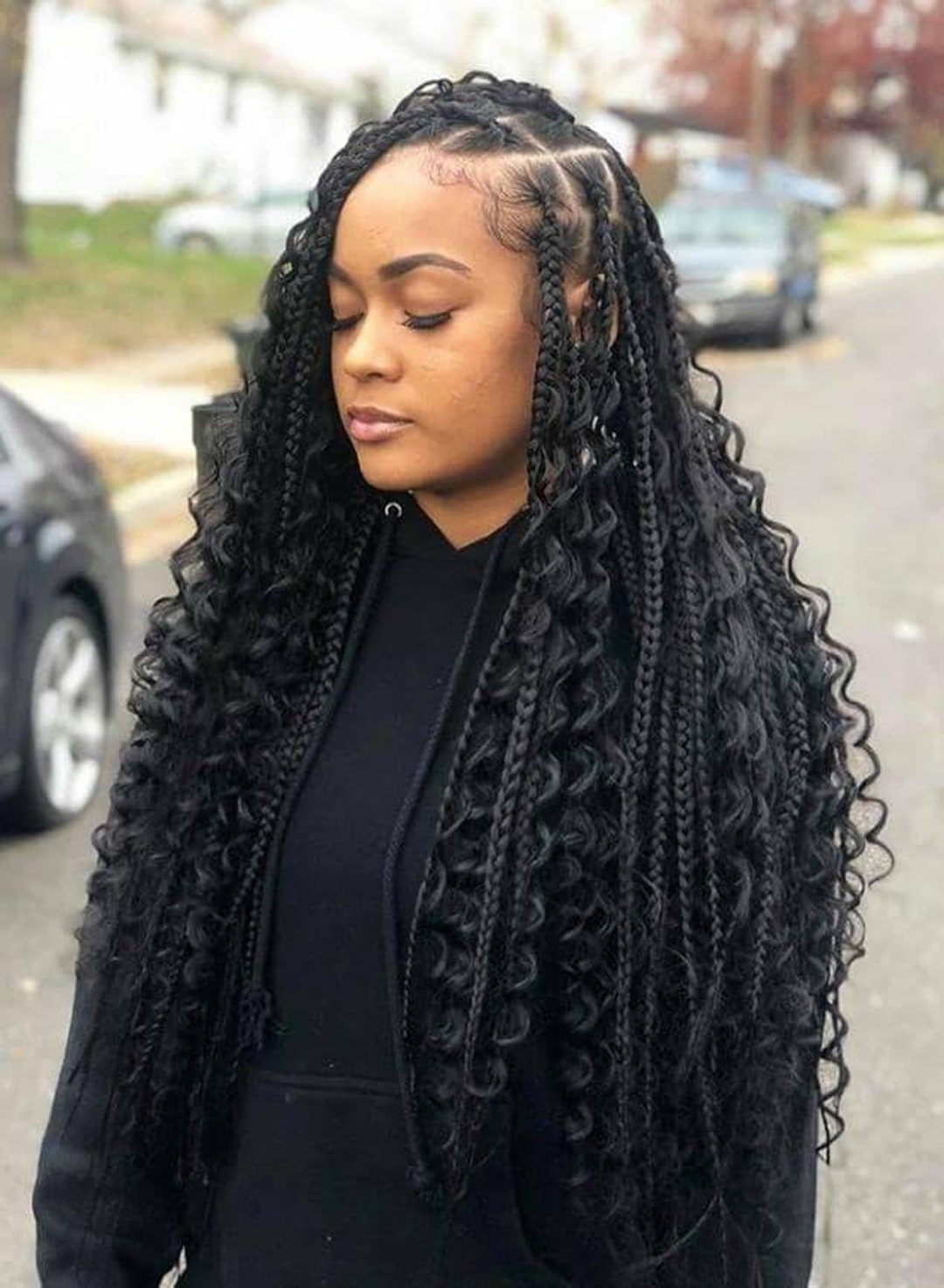 Boho Box Braided Wig Braided Wig Bohemian Braided Wig Boho Etsy