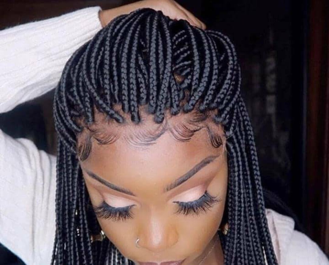 Ready to Ship Braided Wig Lace Front Wig, Braided Lace Front Human Hair ...