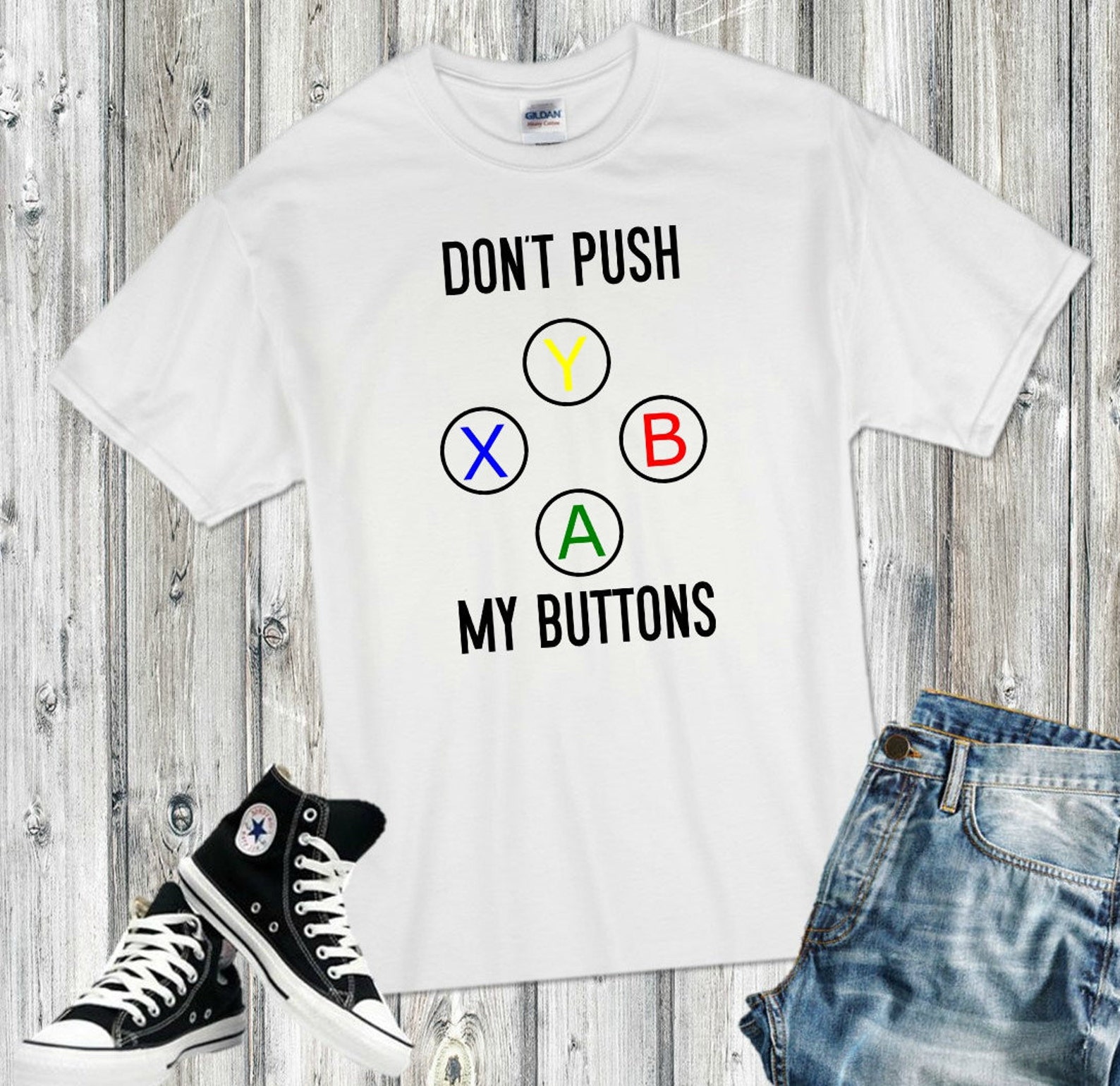 Don't Push My Buttons shirt Gamer tshirt | Etsy