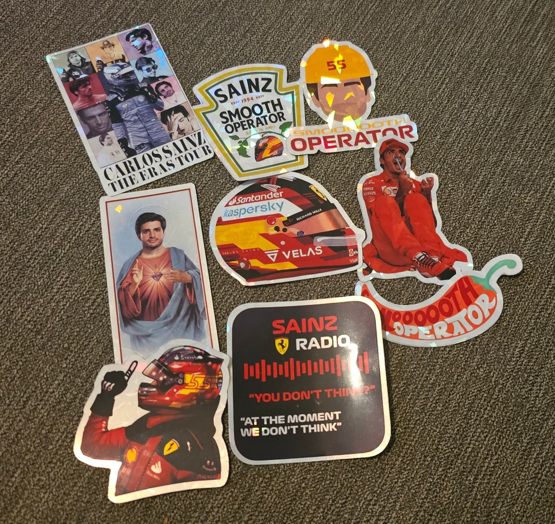 Carlos Sainz Inspired Stickers X 9 / Holographic / Carlos / Stickers ...