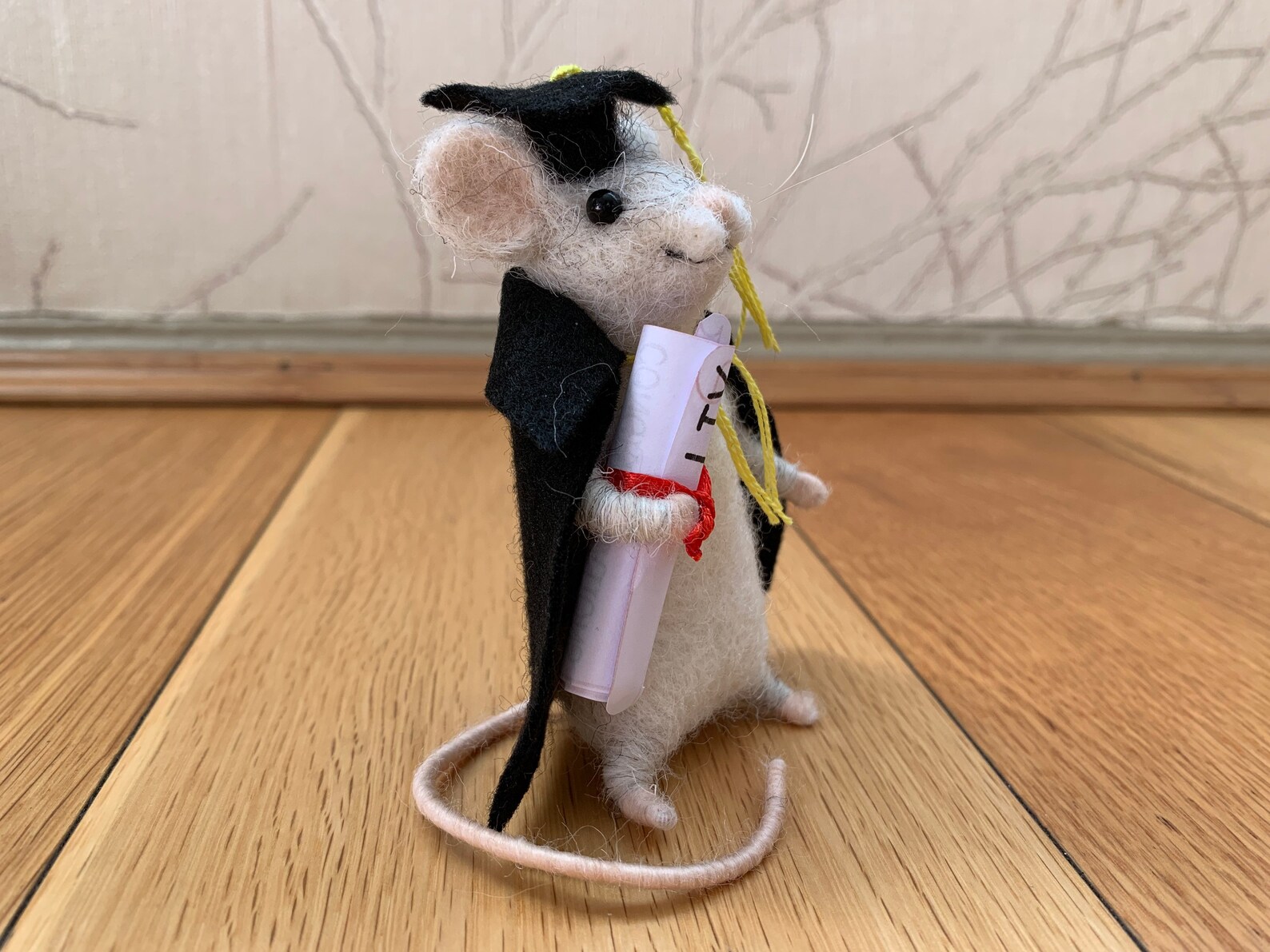 Needle Felted Graduation Mouse Mice Certificate Gift Graduate - Etsy UK