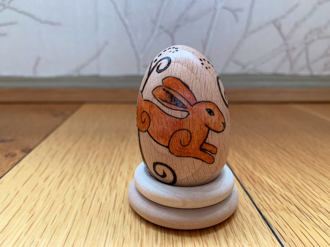 Pyrography Rabbit Celtic Hare Pagan Bunny Easter Egg. Decorative Gift ...