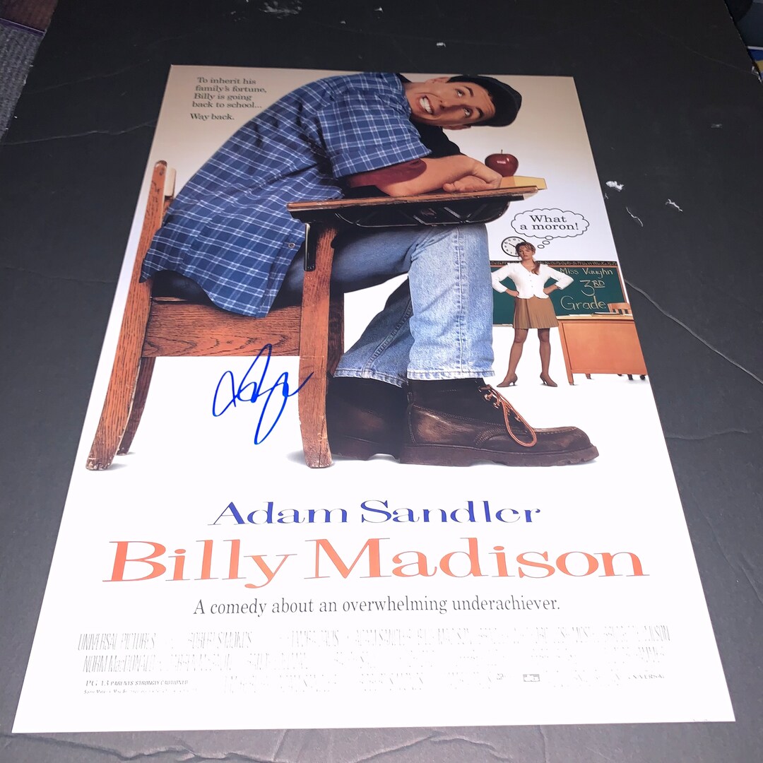Adam Sandler Signed 11x17 Photo Billy Madison Movie Poster - Etsy